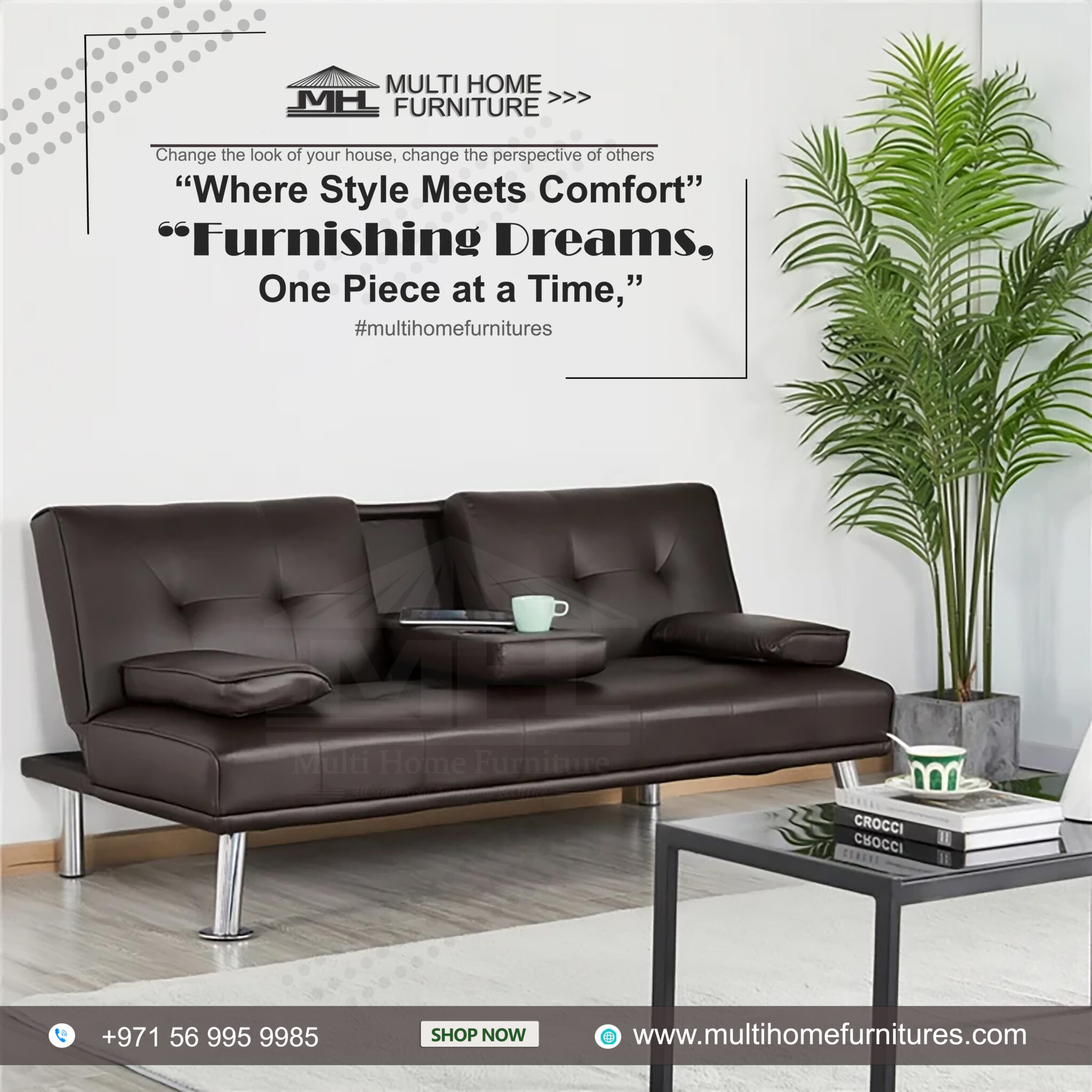 Sofa set-MH 1038(Dark Brown) - MultiHome Furnitures